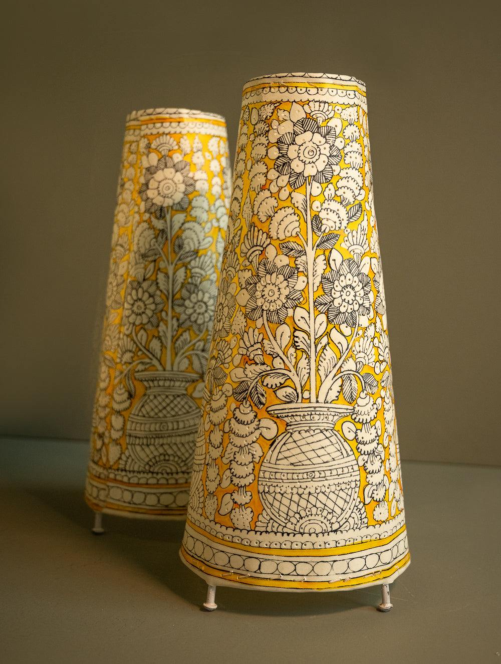 Buy Andhra Leather Craft Lamp Shade - Pot of Blooms Online