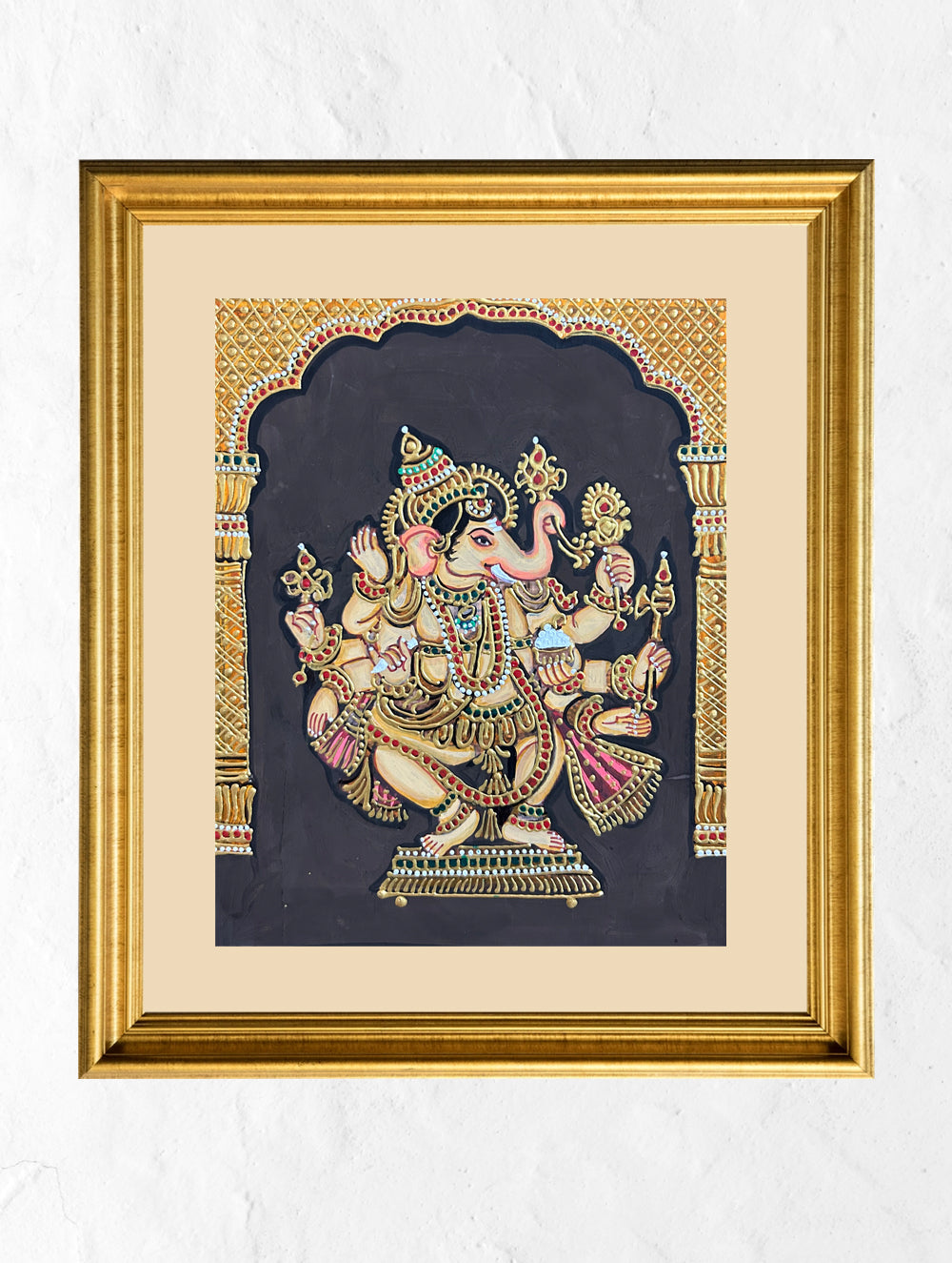 Buy Exclusive Ganjifa Art Framed Painting - Lord Ganesh Online