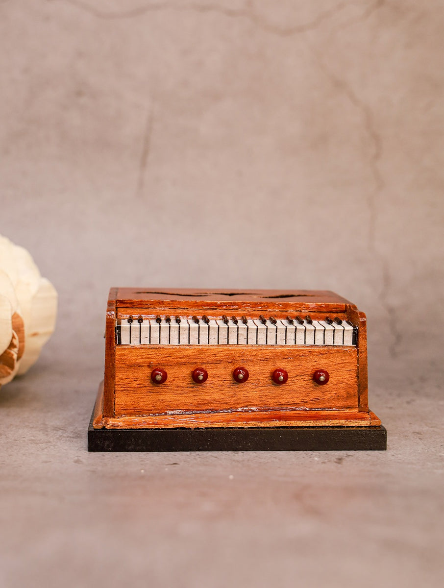 Buy Handcrafted Wooden Miniature Musical Instrument - Harmonium Online