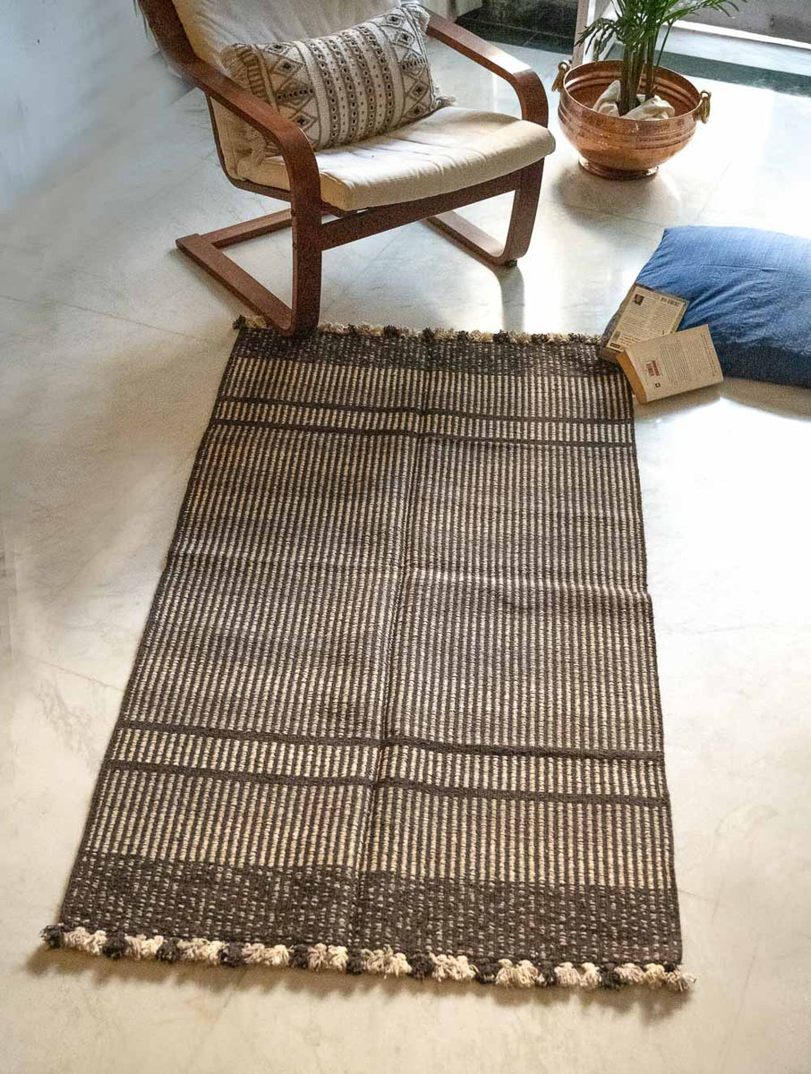Buy Handwoven Jawaja Rug - Slim Stripes (5ft x 3ft) Online