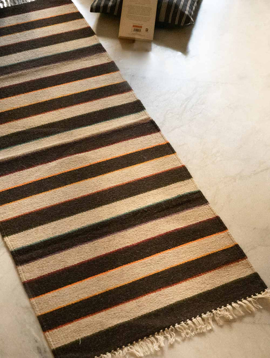 Buy Handwoven Jawaja Slim Rug - Beige Shades (5ft x 2ft) Online