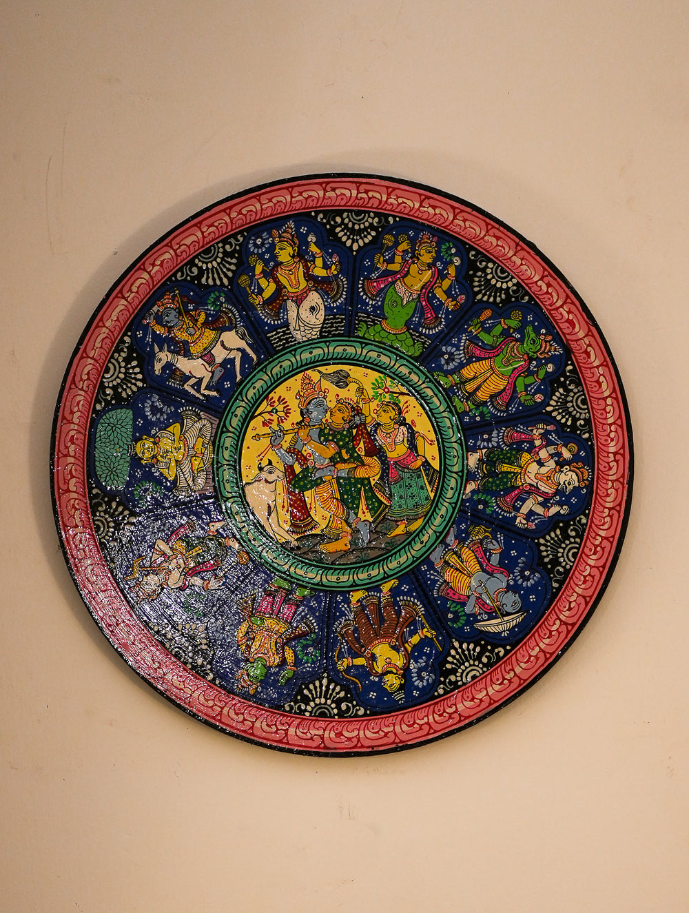 Buy Intricate Pattachitra Art Wooden Wall / Table Plaque (12 ...
