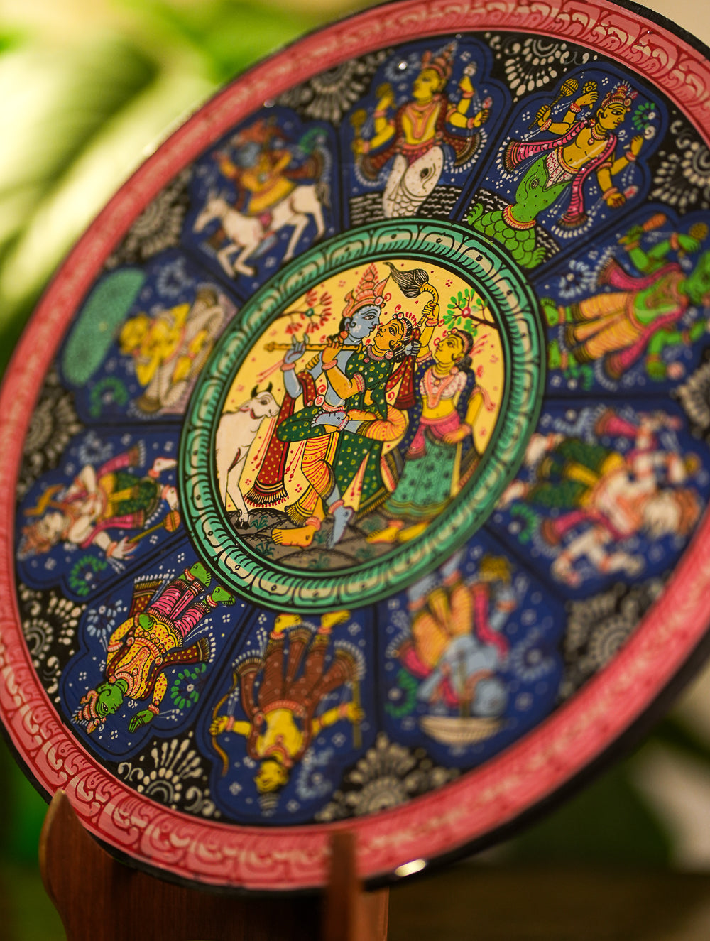 Buy Intricate Pattachitra Art Wooden Wall / Table Plaque (12 ...