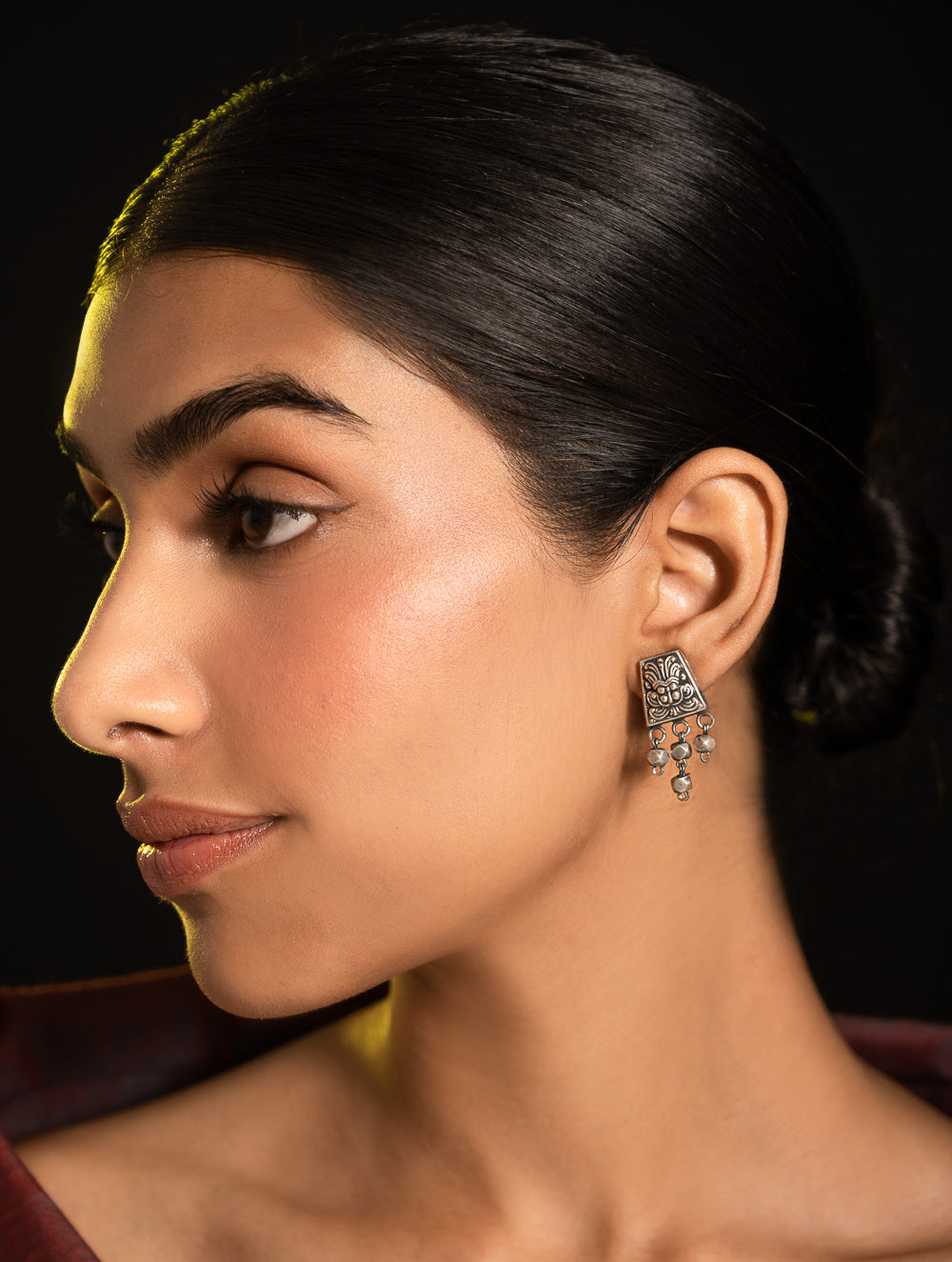 Buy Pure Silver Traditional Maharashtrian Earrings - Mohanmal Studs Online