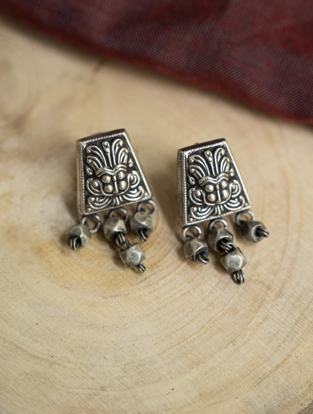 Buy Pure Silver Traditional Maharashtrian Earrings - Mohanmal Studs Online