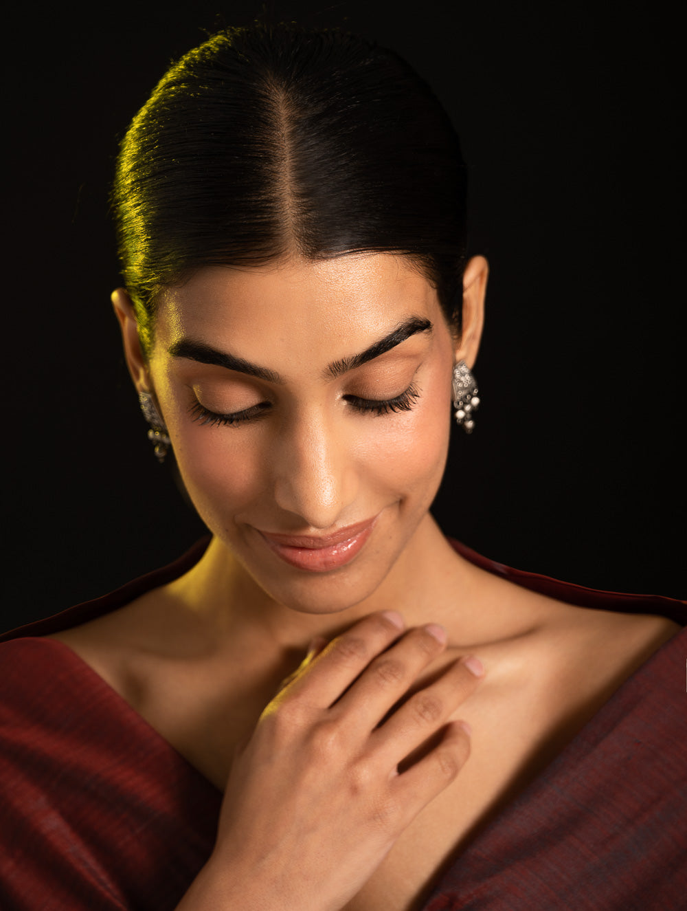 Buy Pure Silver Traditional Maharashtrian Earrings - Mohanmal Studs Online