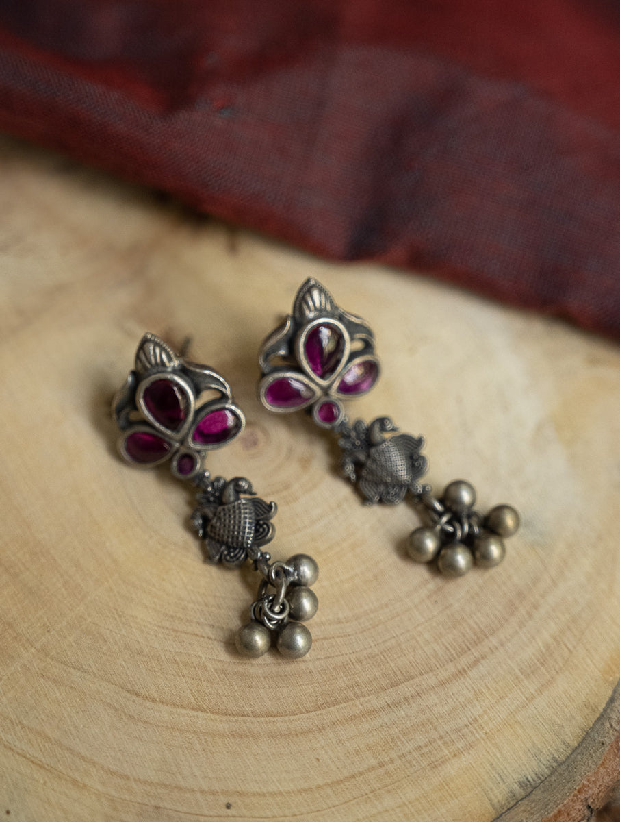 Buy Pure Silver Traditional Maharashtrian Earrings - Shan?khpushpi Online