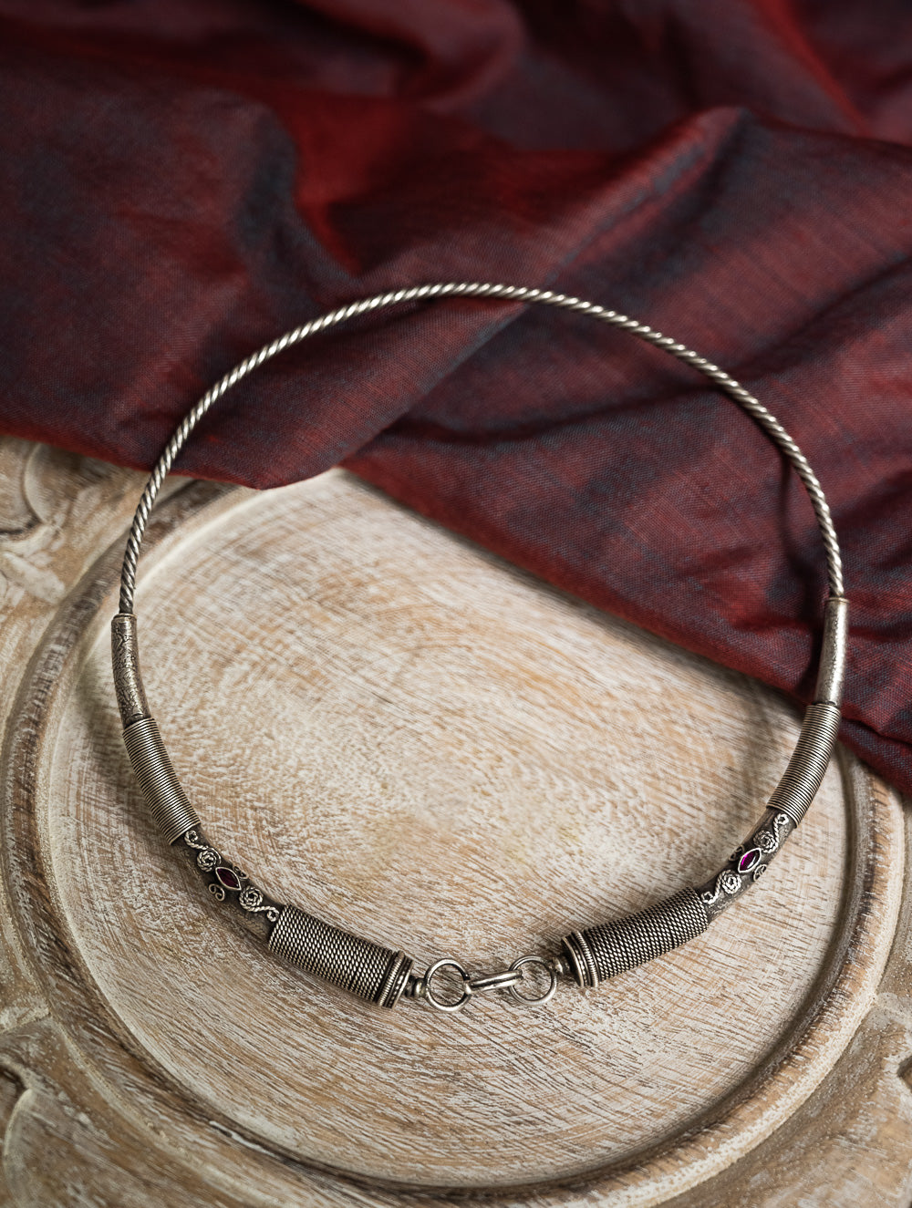 Buy Pure Silver Traditional Maharashtrian Neckpiece - Hasli Classic Online
