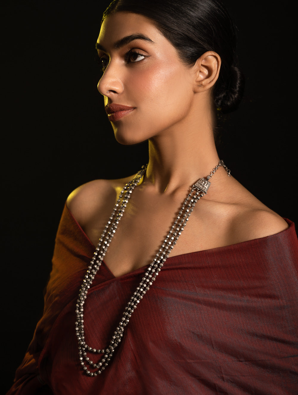 Buy Pure Silver Traditional Maharashtrian Neckpiece - Mohanmal (Double ...