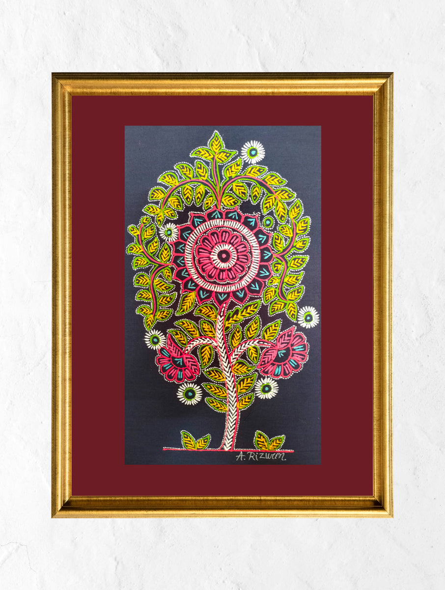 Buy Rogan Art Painting with Frame - Floral Tree Online