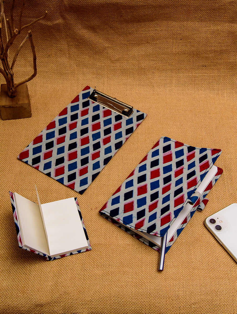 Buy Cotton Block Print Clipboard (Small), Diary with Pencil Holder ...