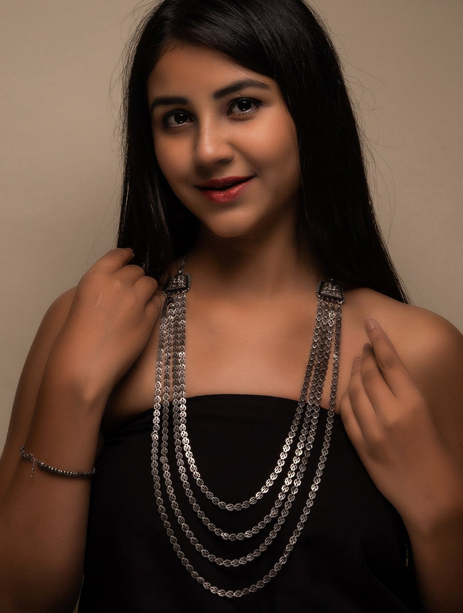 Buy Pure Silver Traditional Maharashtrian Neckpiece - Pohe Haar (4 ...